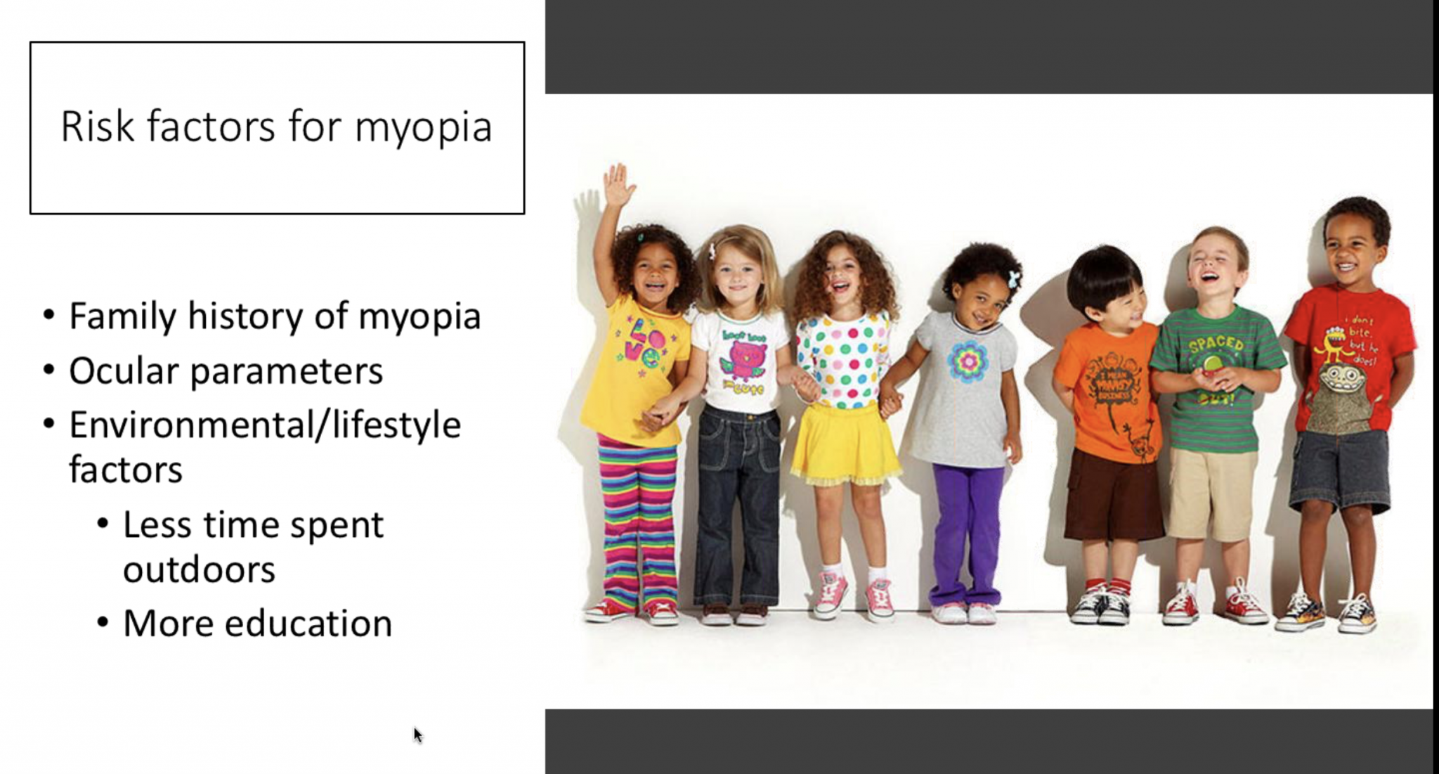 Myopia control lenses for children with advancing short sightedness